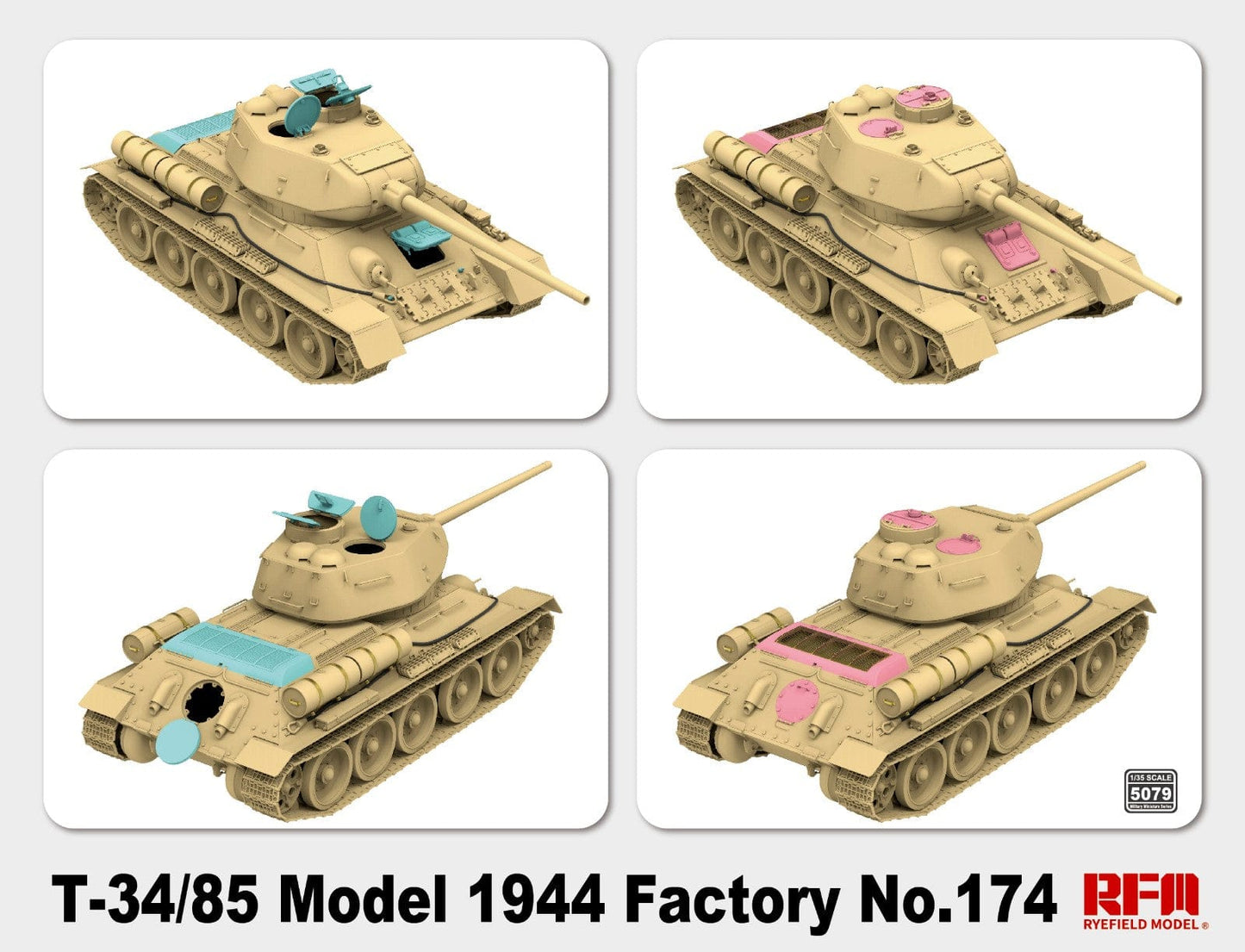 Rye Field Model 1/35 scale T-34-85 obr. 1944 No. 174 Factory medium ...